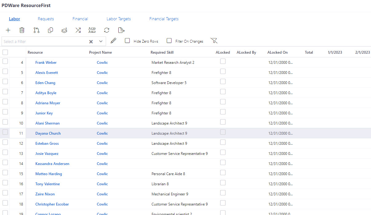 Data Locking in ResourceFirst - PDWare