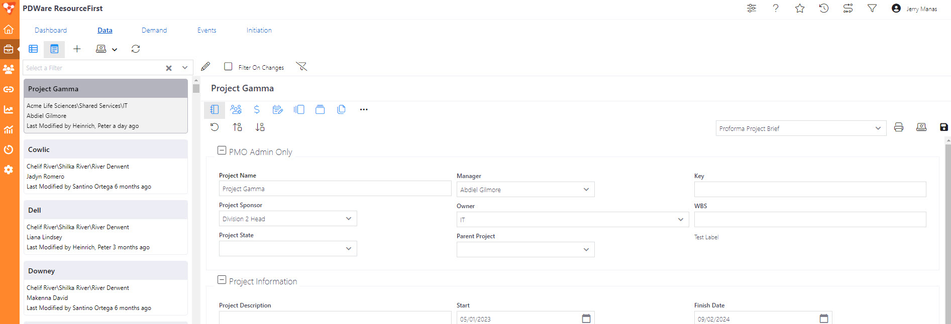 Data Entry in ResourceFirst - PDWare