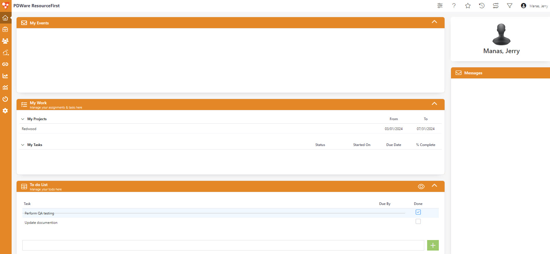User Home Page - PDWare